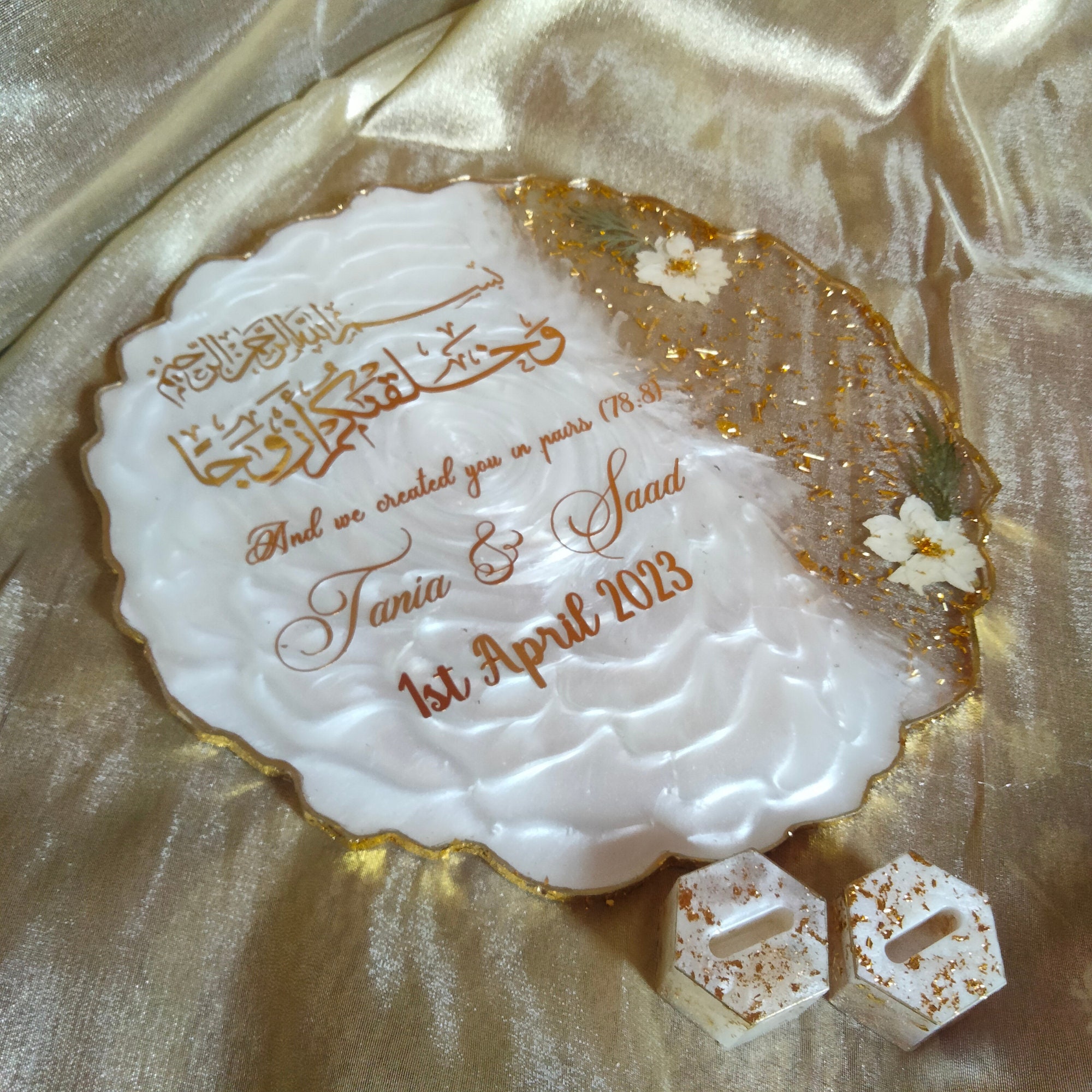 Resin Nikkah Frame With Ring Holders engagement Ring Plate Customized ...