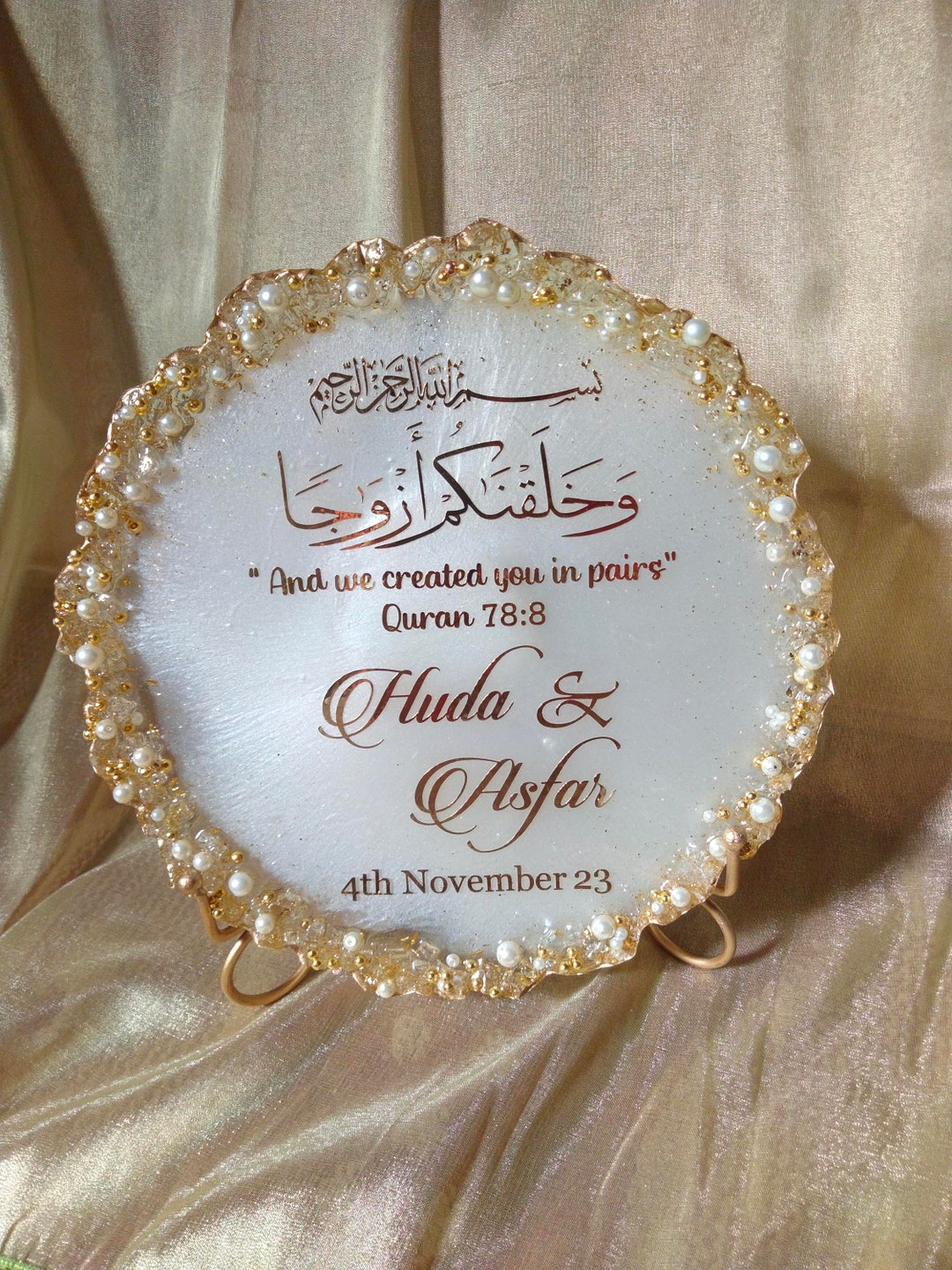 Resin Nikkah Frame With Ring Holders engagement Ring Plate Customized ...