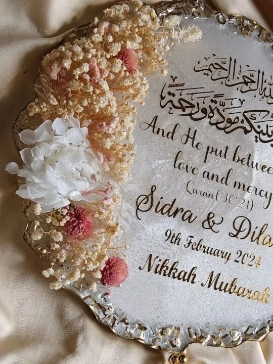 Resin Nikkah Frame With Ring Holders engagement Ring Plate Customized ...