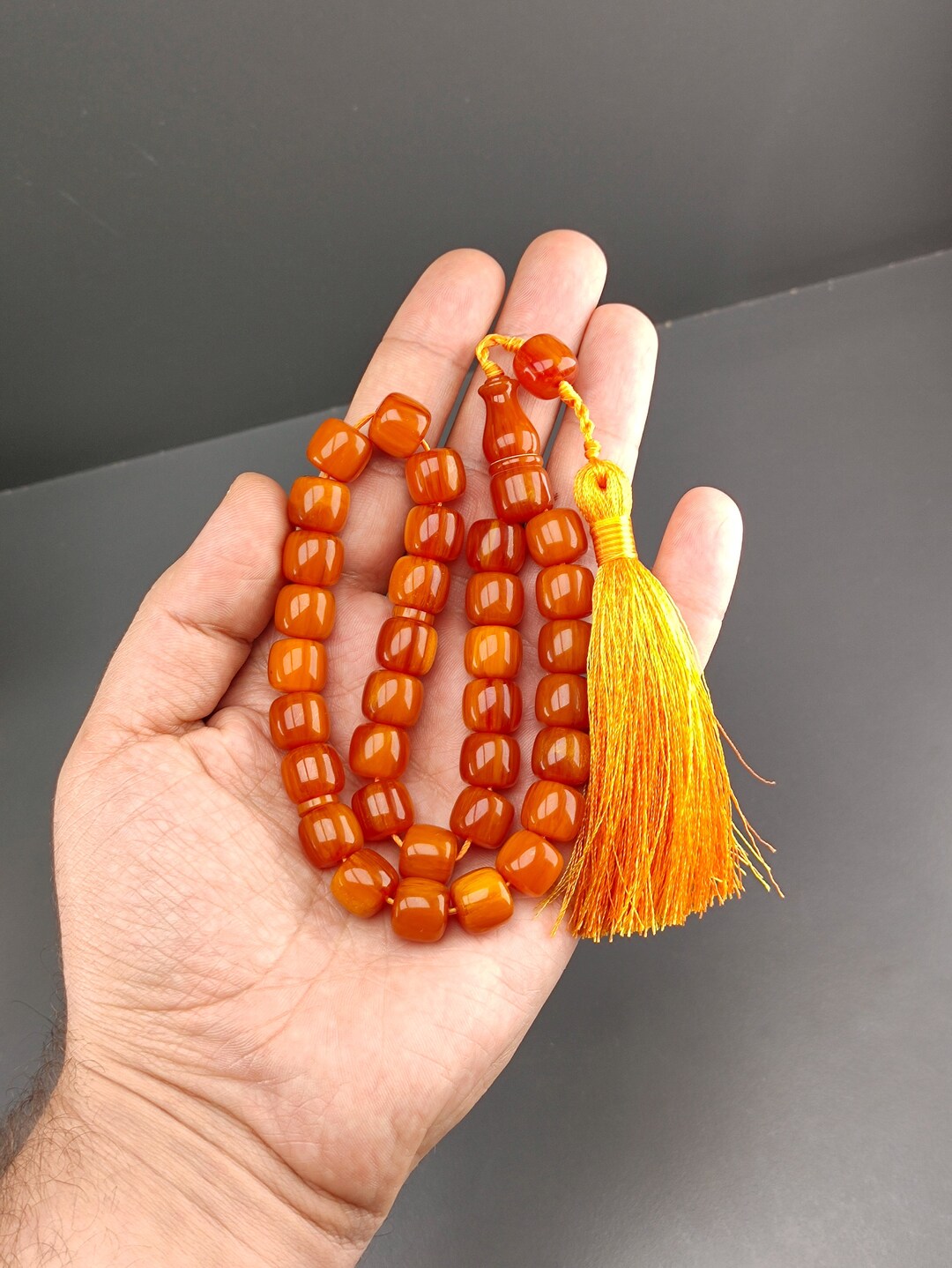 Faturan Amber Rosary, LARGE SİZE Rosary, Muslim Rosary, Misbaha ...
