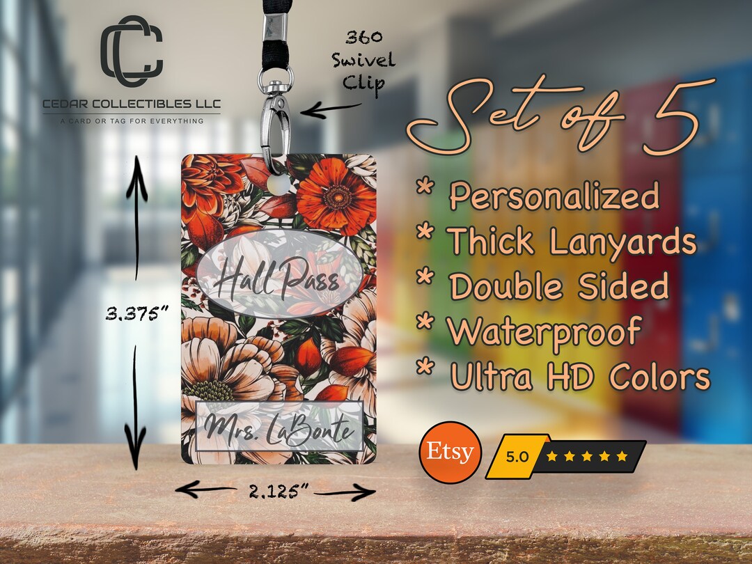 BOHO Hall Pass Student Pass Restroom Passes Teacher Hallway Passes ...