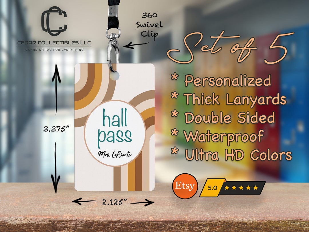 Hall Pass Student Pass Restroom Passes Teacher Hallway Passes BOHO Hall ...