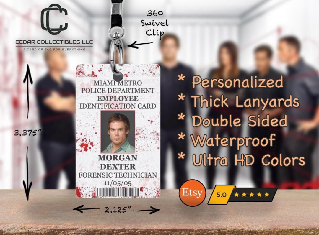 DEXTER MORGAN Police Identification Badge for Halloween Movie Prop Toy ...