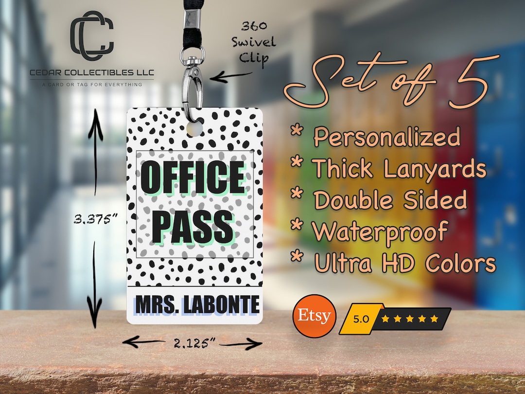 Set of 5 BOHO Vibes Theme Classroom Hall Passes for Teachers ...