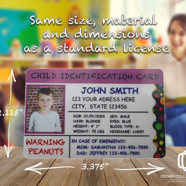 Kids Id for Wallet - Etsy