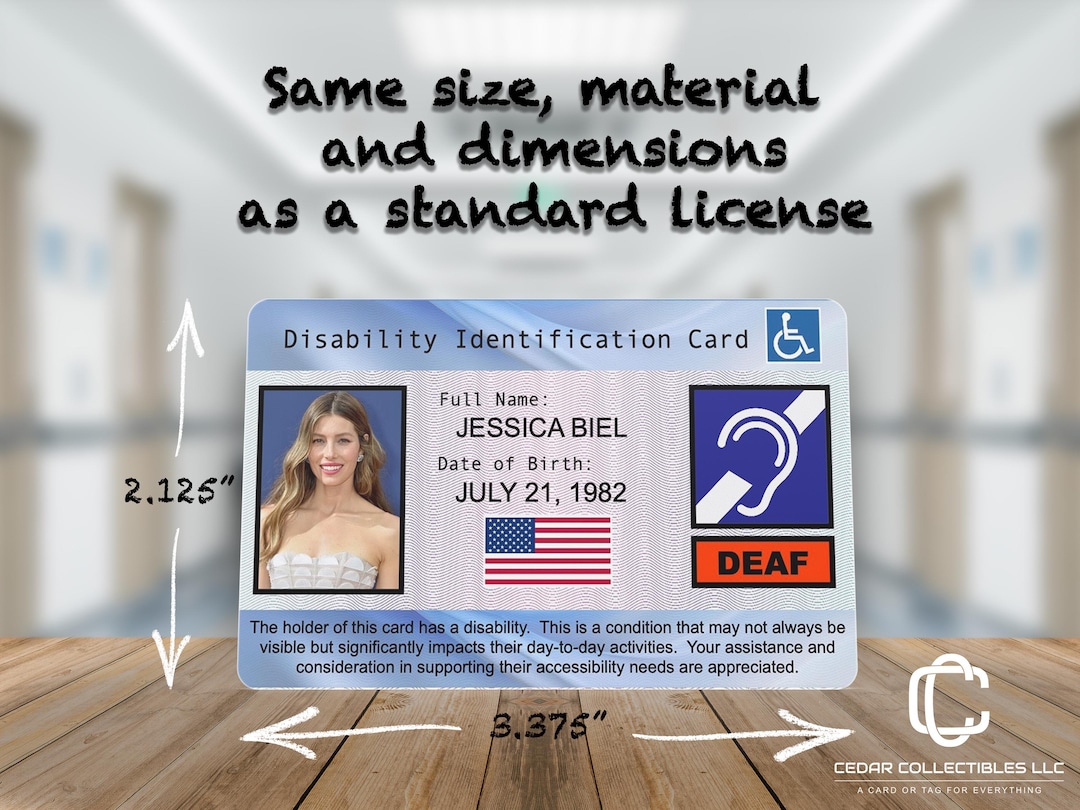 Custom Medical ID Card: PVC Disability Identification #2002 - Etsy