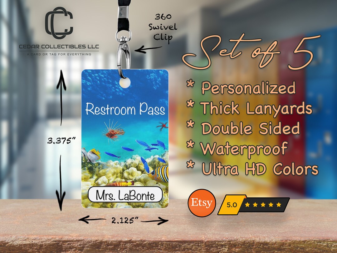 Under the Sea Hall Pass Student Pass Restroom Passes Teacher Hallway ...