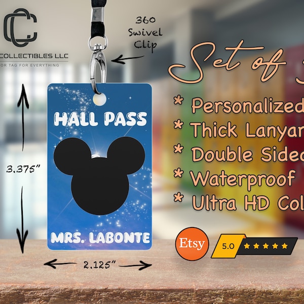 Mickey Mouse Hall Pass - Etsy