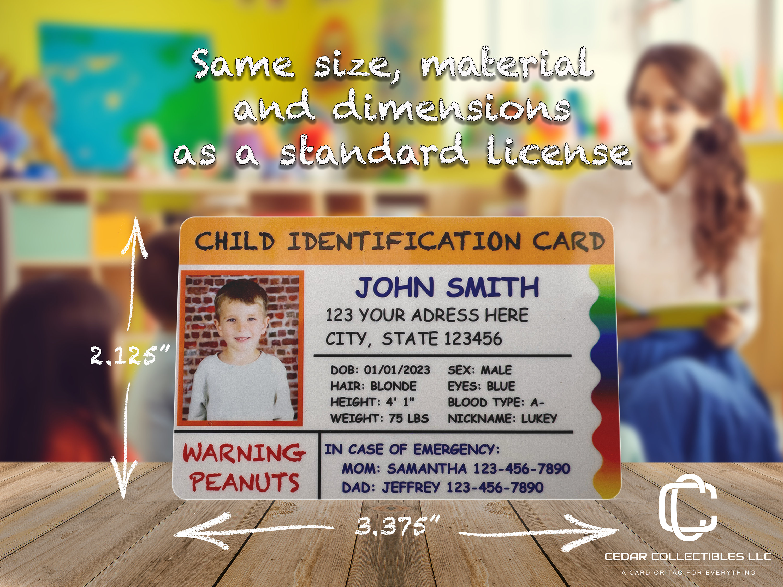 Custom Child ID Card: Rainbow Design, Safety Awareness - Etsy
