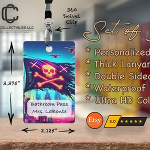 Pirate Flag Ocean Sea Hall Pass Student Pass Restroom Passes Teacher ...