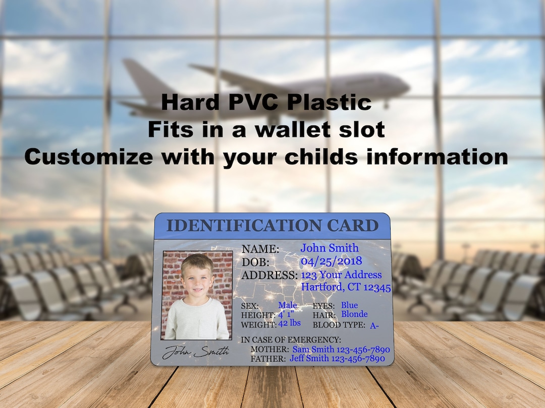 Custom ID Badge Child Identification Card Airport Variation Child ID ...