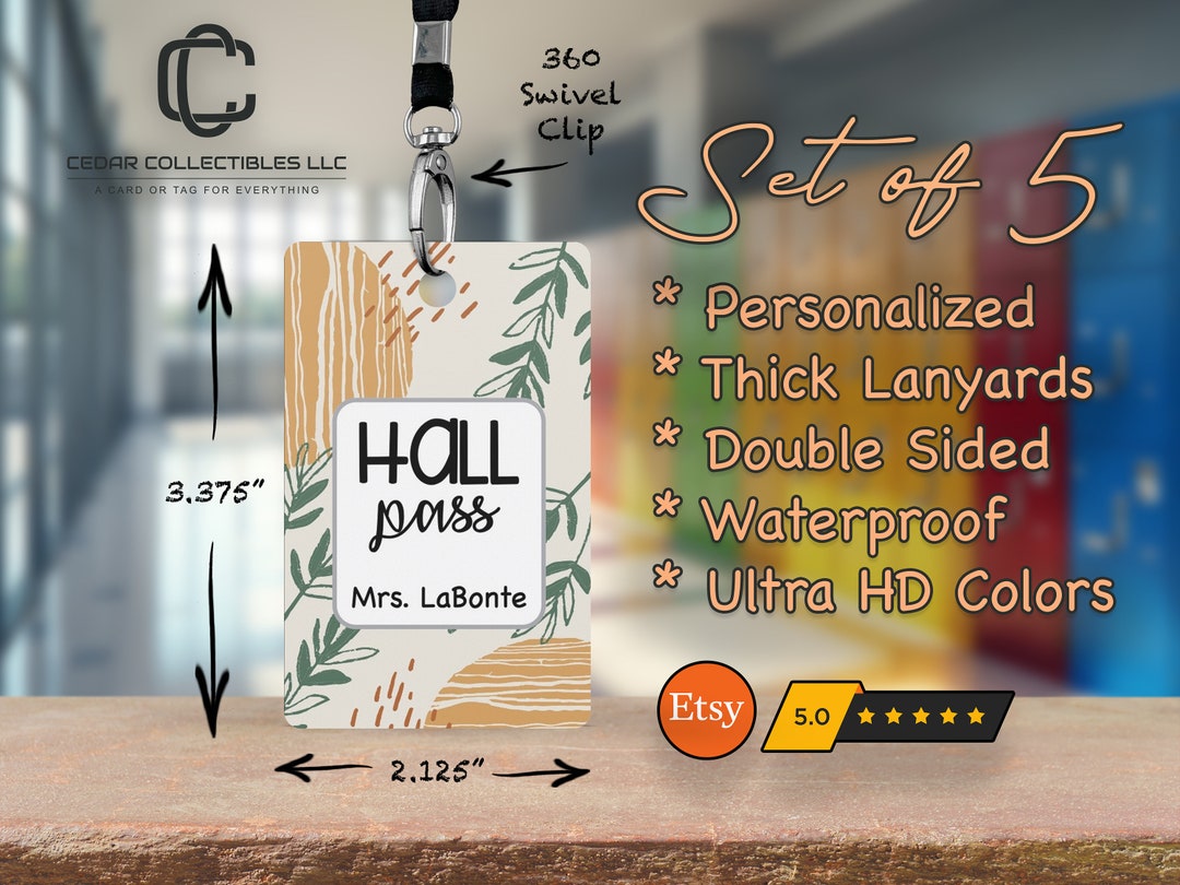 Hall Pass Student Pass Restroom Passes Teacher Hallway Passes BOHO ...