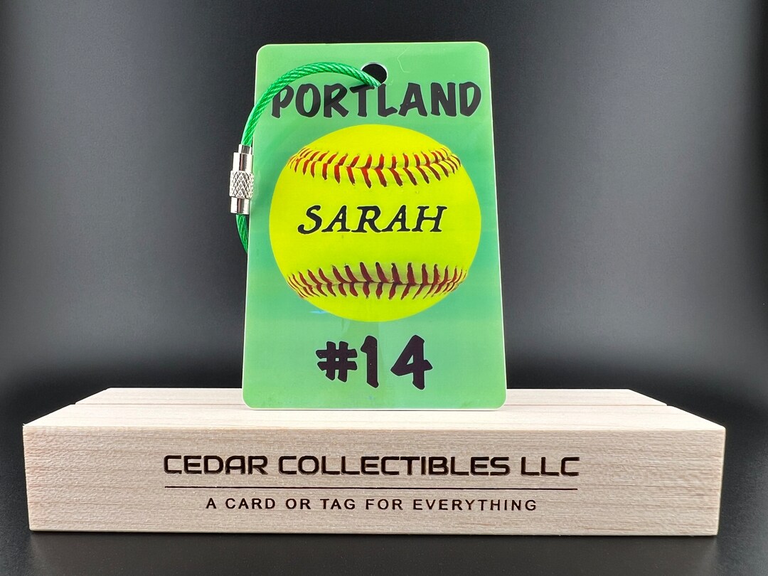 ID BAG TAG - High School Softball Team Name Tag for Luggage Gear and ...