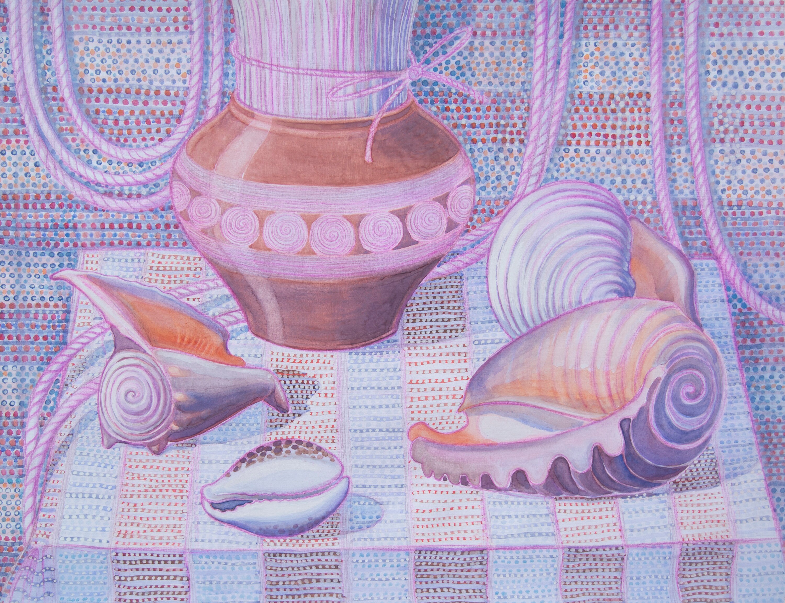 Decorative Still Life With Shells and a Vase. Pastel Colors. Wall Decor ...