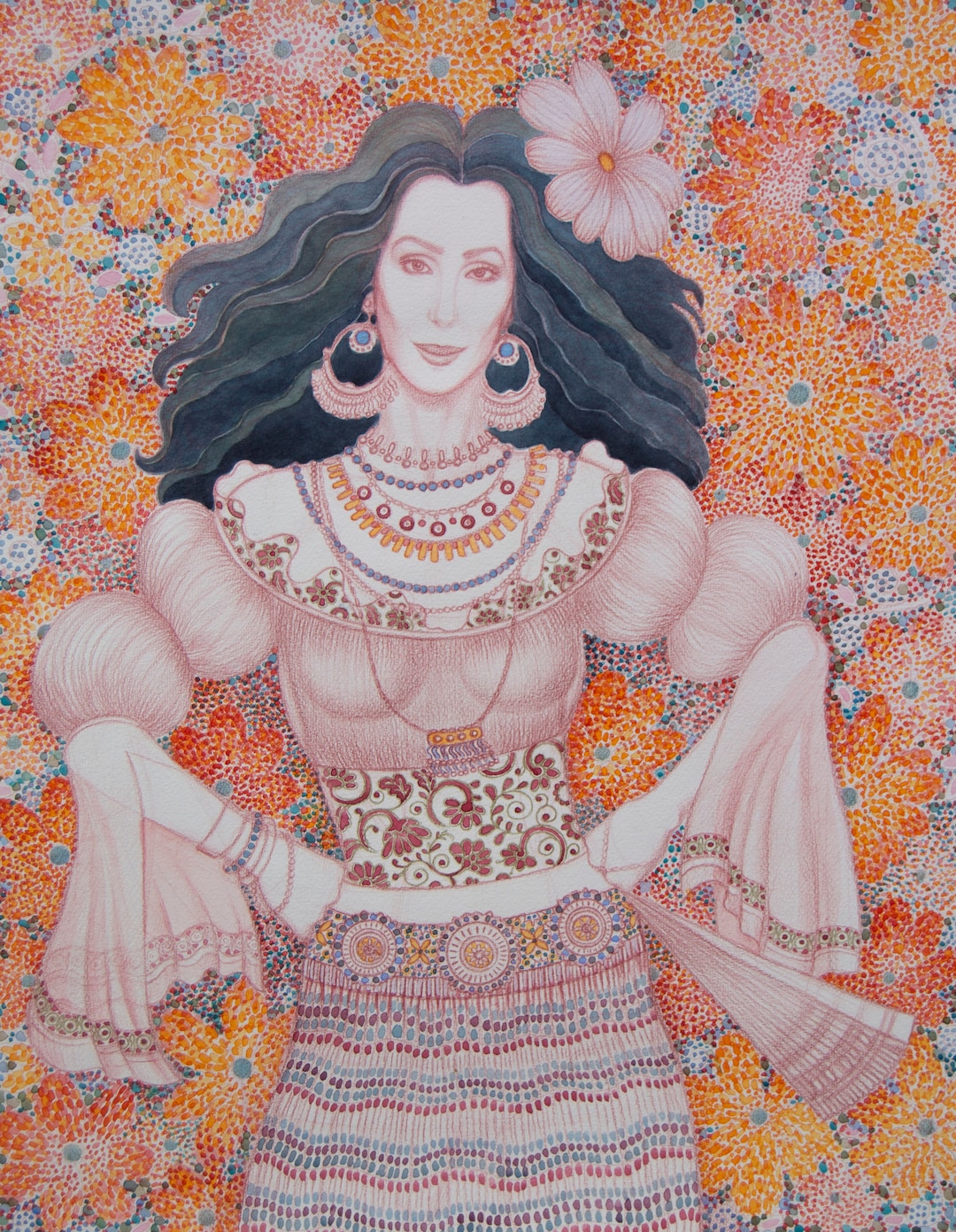 Watercolor Portrait of Cher. Picture for the Interior. A Great Gift for ...