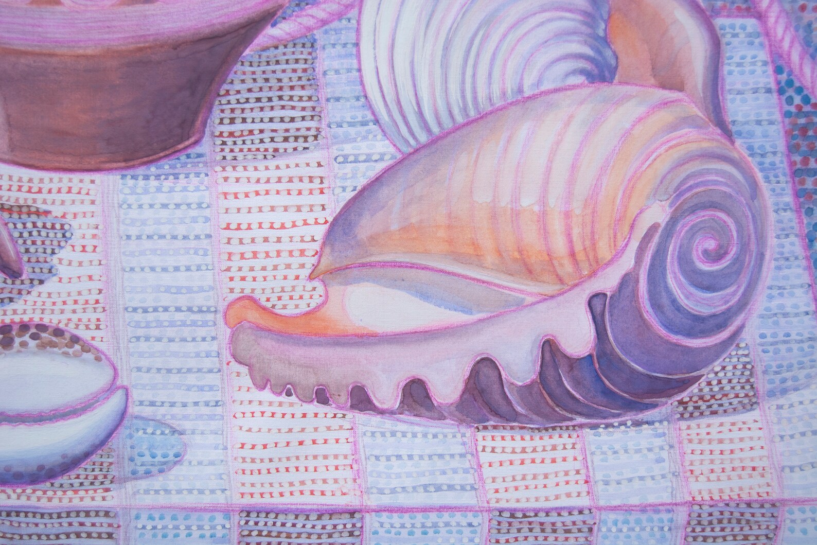 Decorative Still Life With Shells and a Vase. Pastel Colors. Wall Decor ...