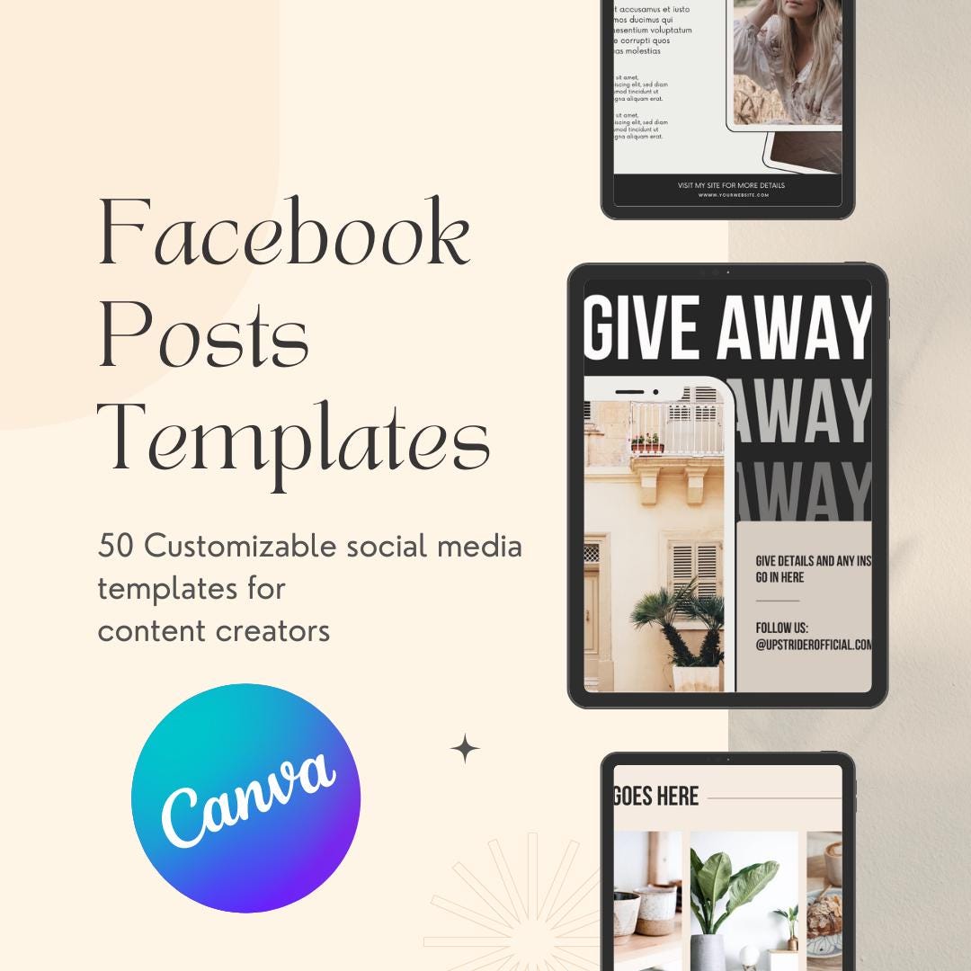 Facebook Template Canva Design Template Social Media Content Creator ...