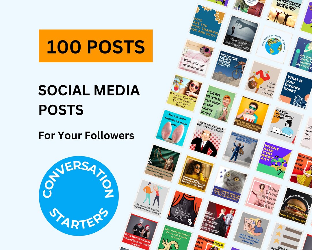 100 Conversation Starters for Social Media Posts Icebreaker Games ...