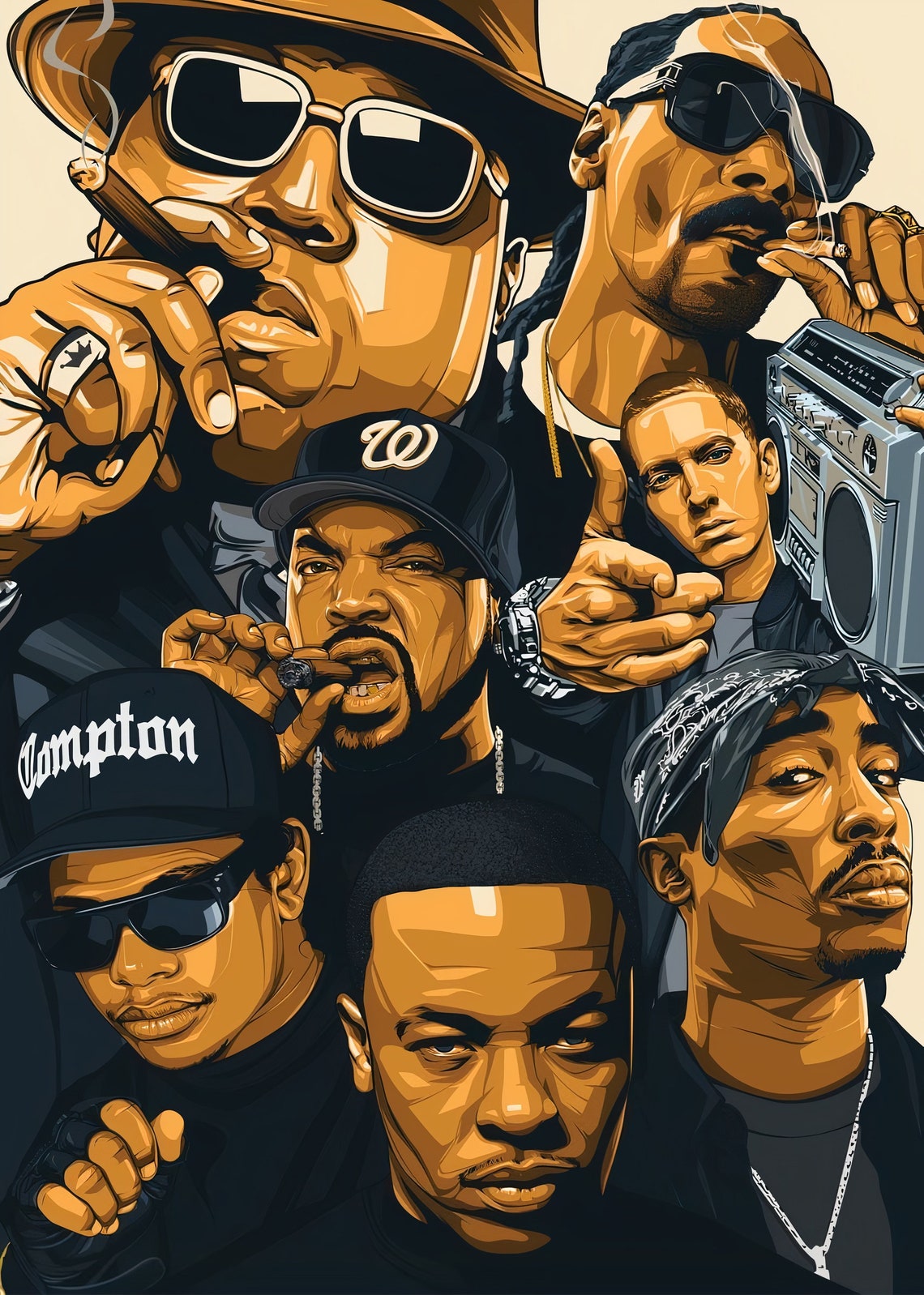 Rap Legends Poster Rapers Print Art Poster Dr. Dre Big - Etsy