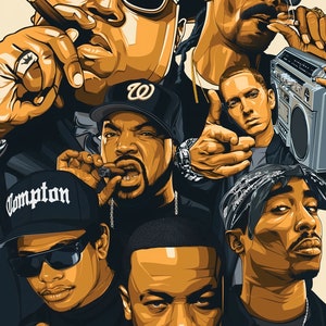 Rap Legends Poster Rapers Print Art Poster Dr. Dre Big - Etsy