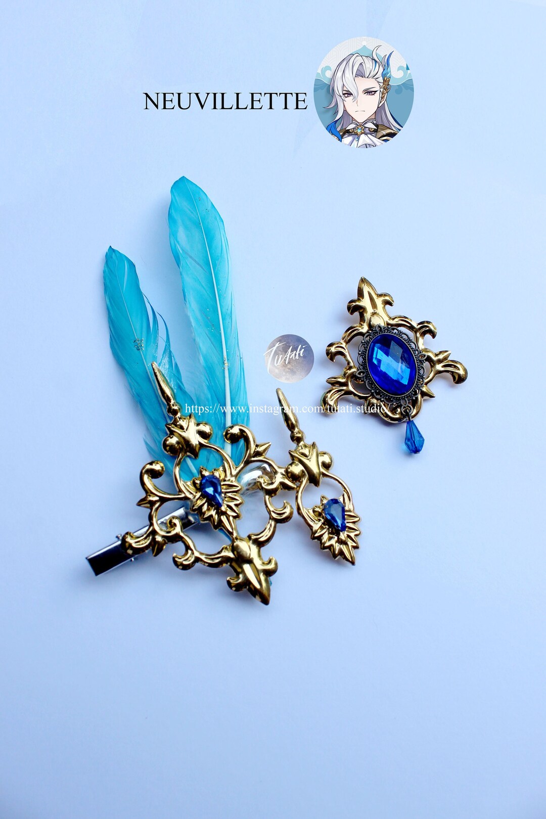 Genshin Impact Neuvillette Hair Clip & Brooch - Etsy
