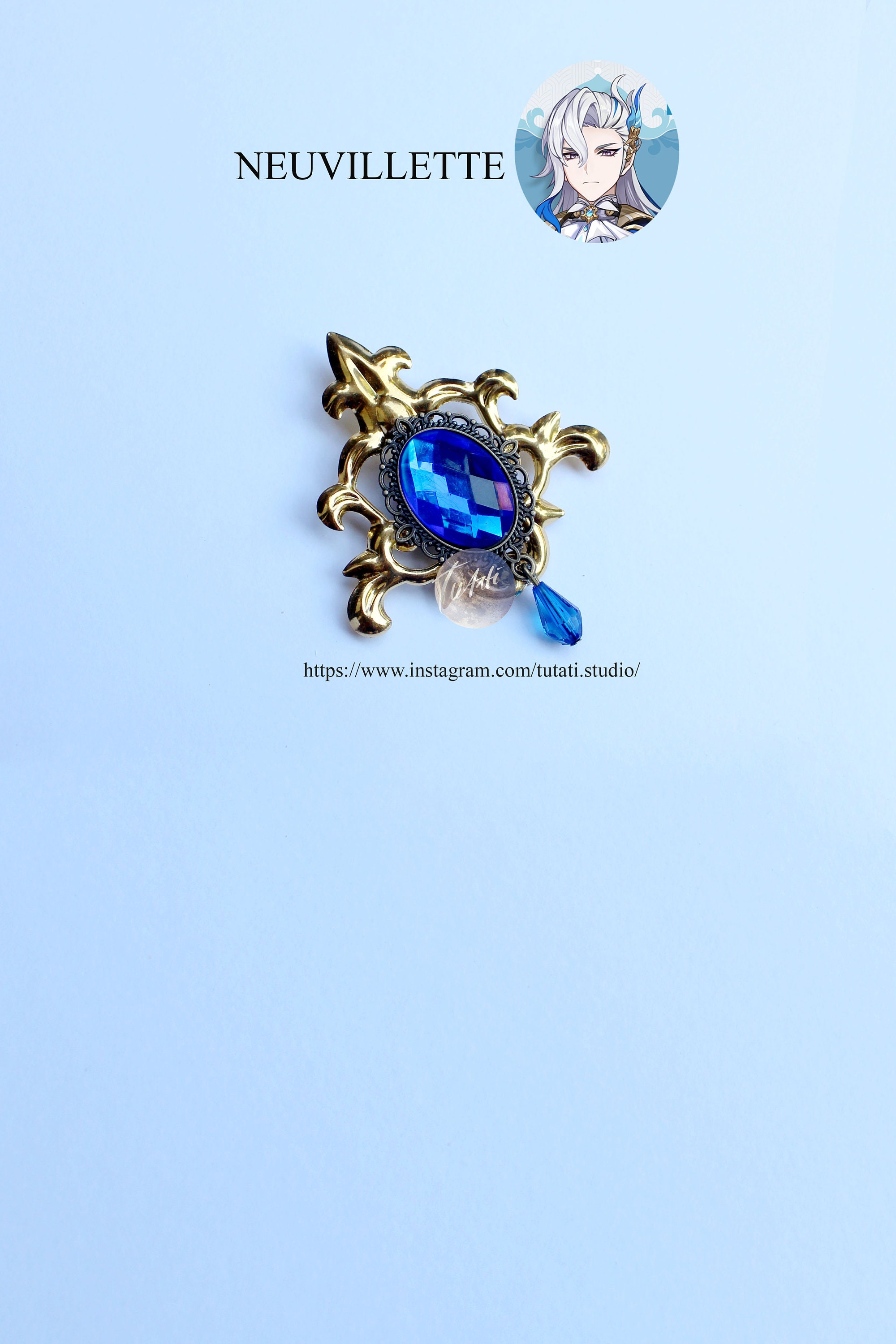 Genshin Impact Neuvillette Hair Clip & Brooch - Etsy