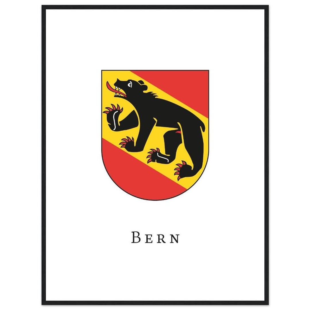 Coat of Arms of Bern, Switzerland - Poster With Wooden Frame or ...
