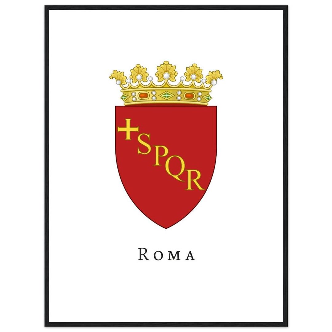 Coat of Arms Rome Italy Poster With Wooden Frame or Unframed Wall ...