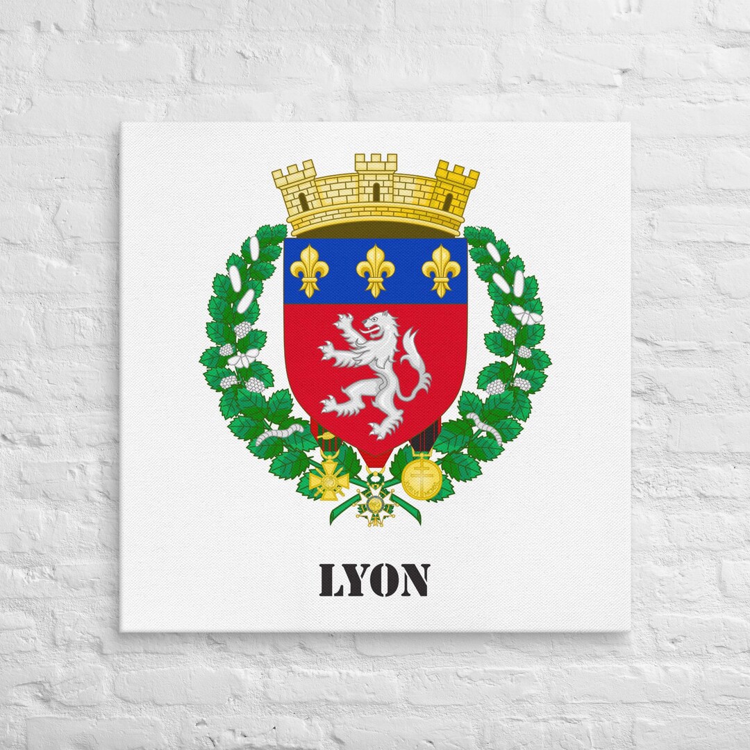 Coat of Arms Lyon France Wall Picture Kitchen Bedroom Canvas Living ...