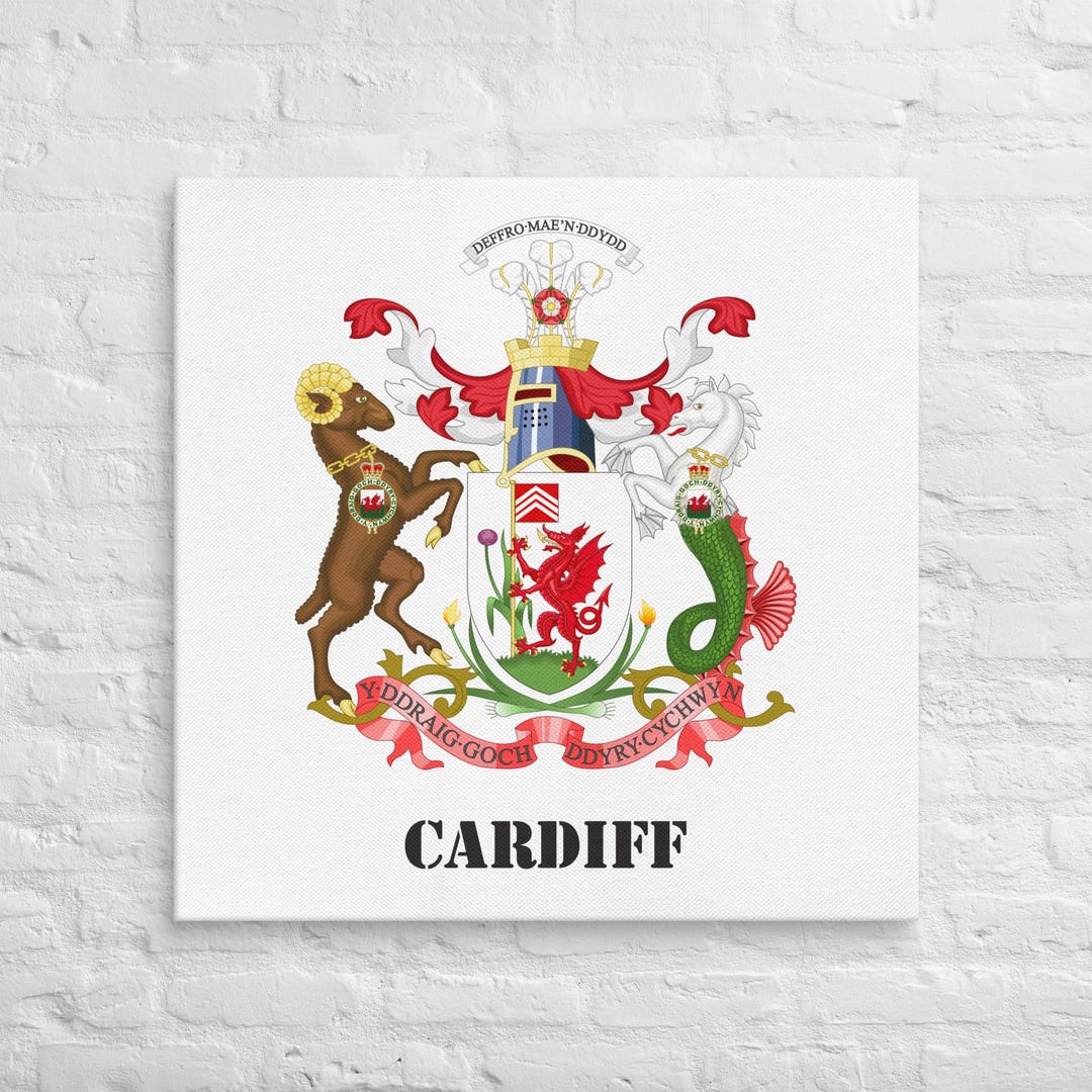 Coat of Arms Cardiff Great Britain England Wall Picture Kitchen Bedroom ...