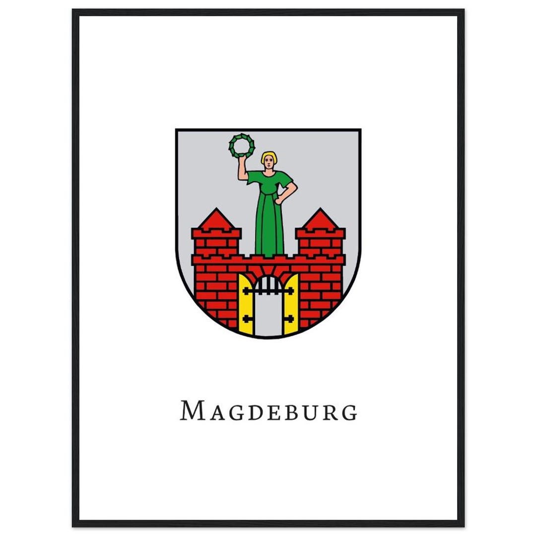 Coat of Arms Magdeburg Germany Poster With Wooden Frame or Unframed ...