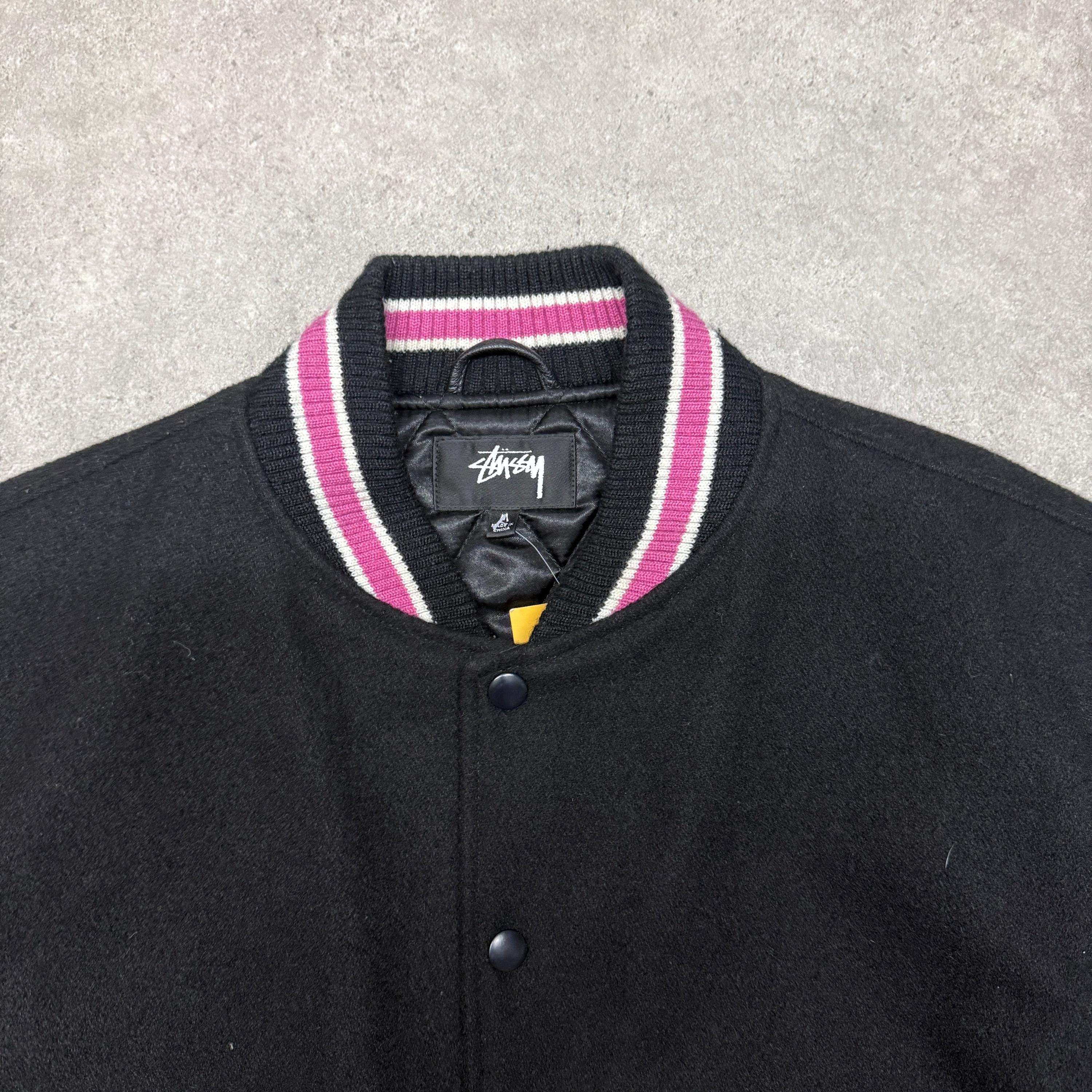 Stussy Talk Melton Bomber Jacket Size M Black - Etsy Stussy Talk Melton Bomber Jacket Size M Black - Etsy