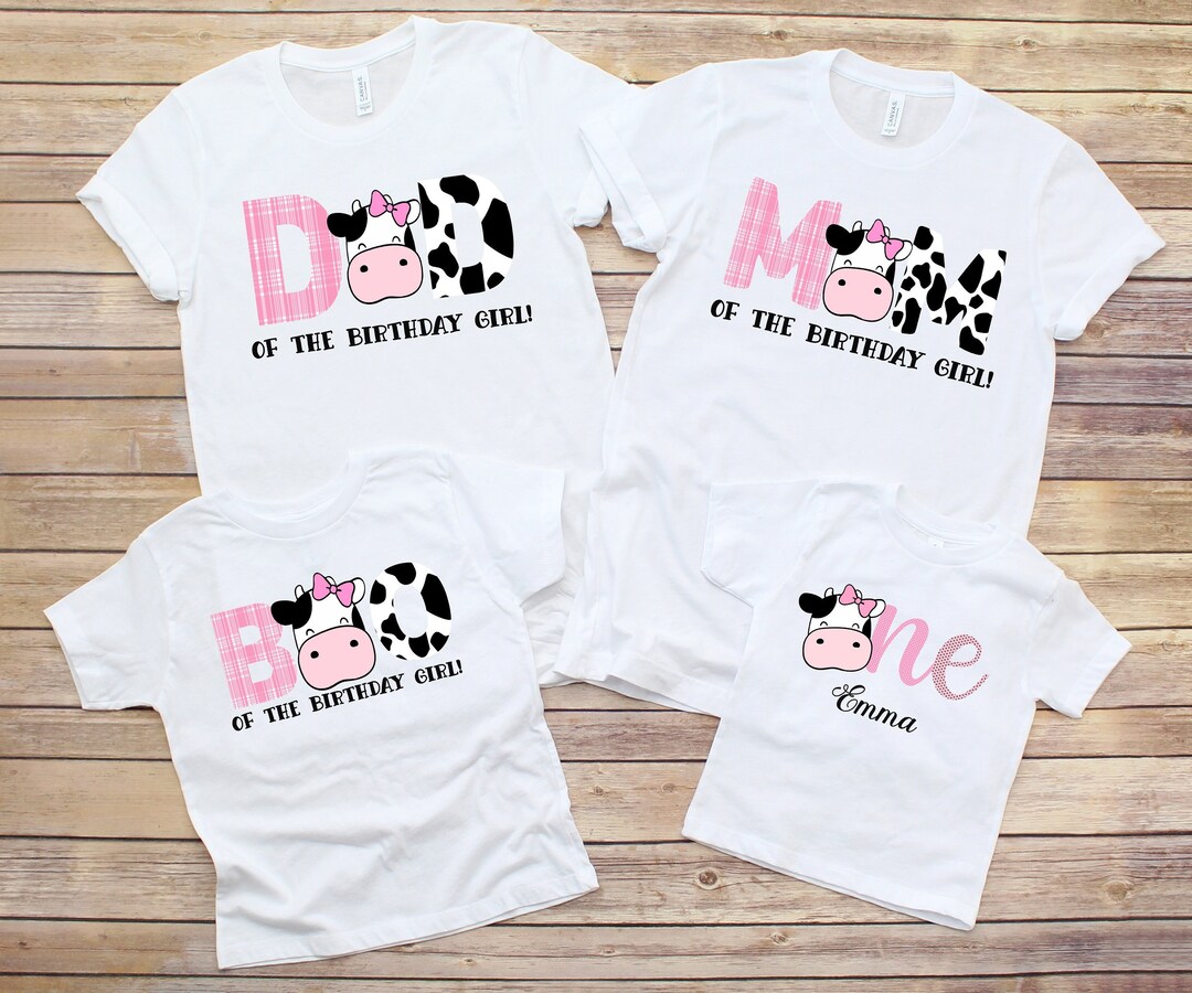 Farm Birthday Shirts, Family Farm Birthday Girl Shirts, Cow Birthday ...