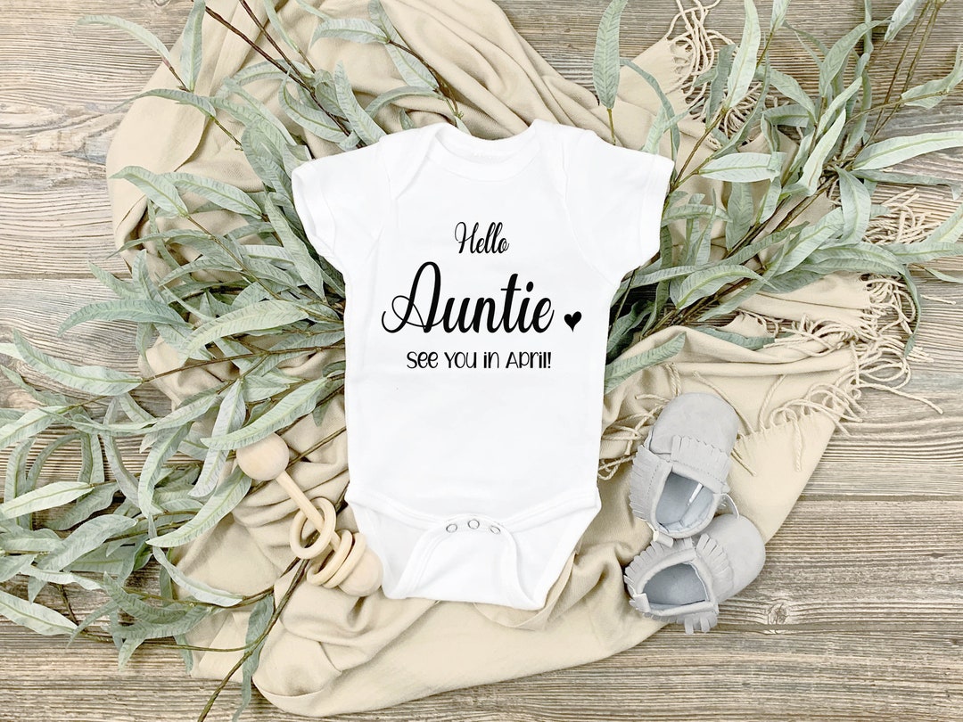 Hello Auntie, Auntie Announcement Onesie, Aunt Gifts, Pregnancy ...