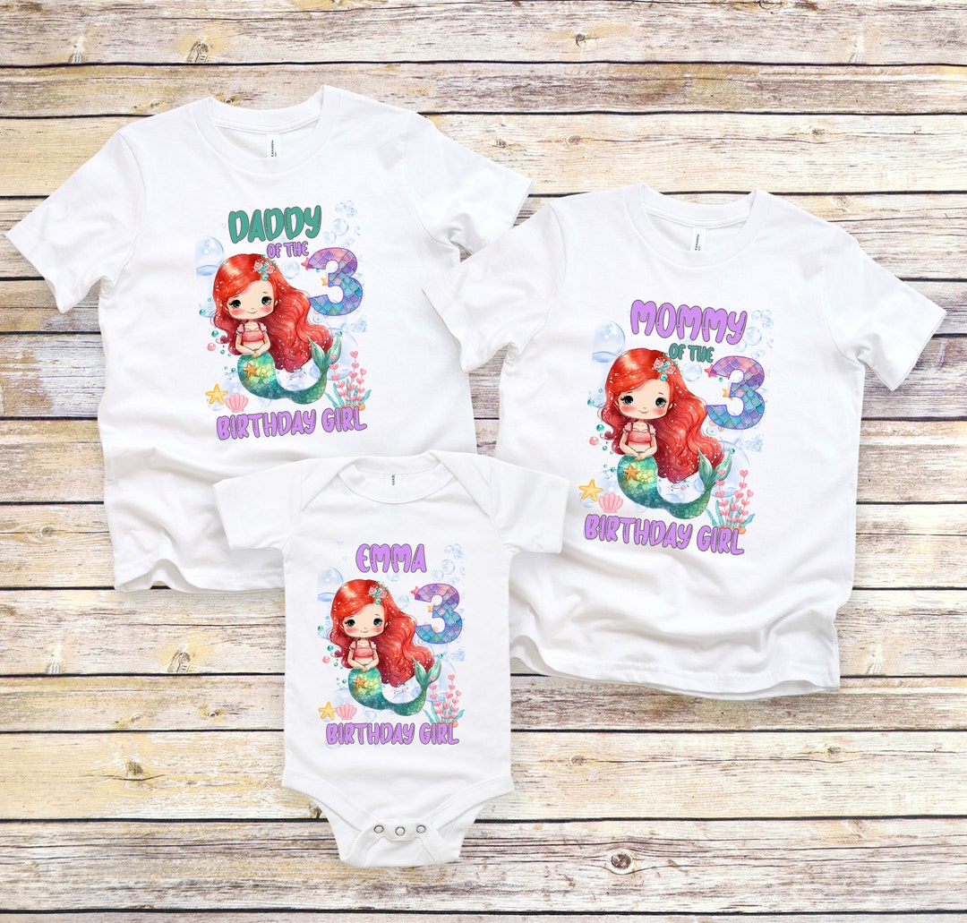Mermaid Birthday Shirts, Girl Mermaid Shirt, Birthday Family Shirts ...