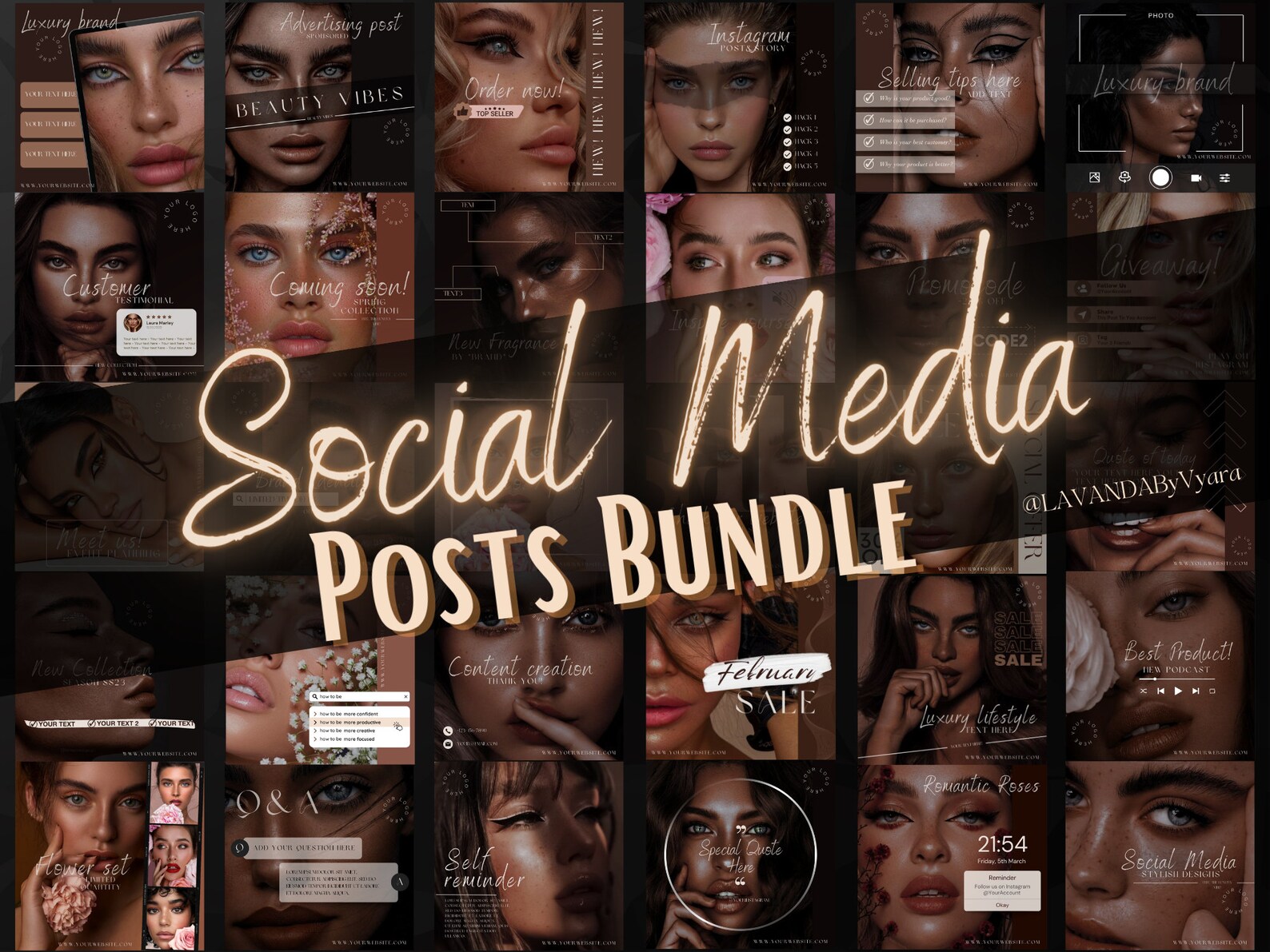CANVA Social Media Instagram Posts Bundle of Templates & - Etsy