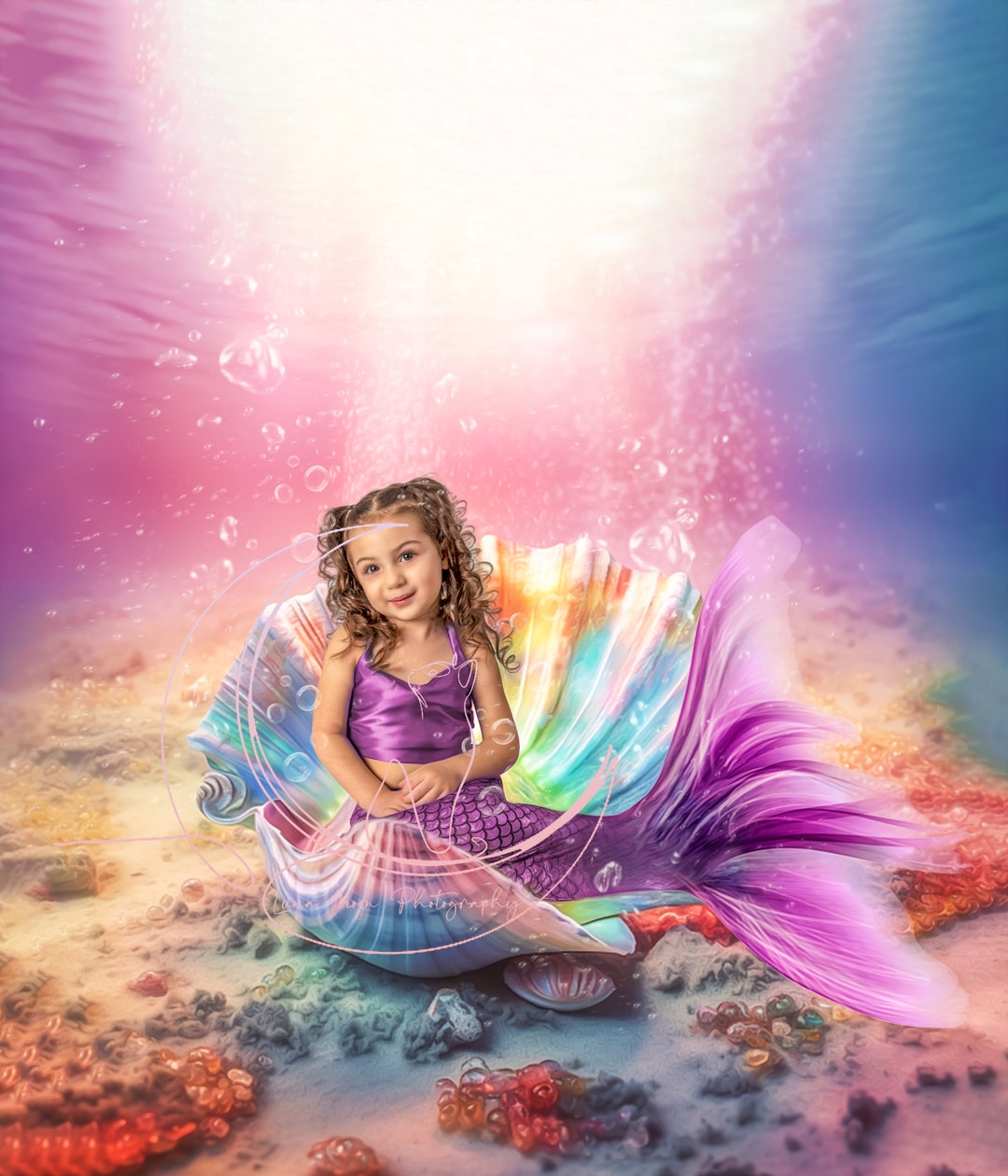 Mermaid Background Pastel Clamshell - Etsy