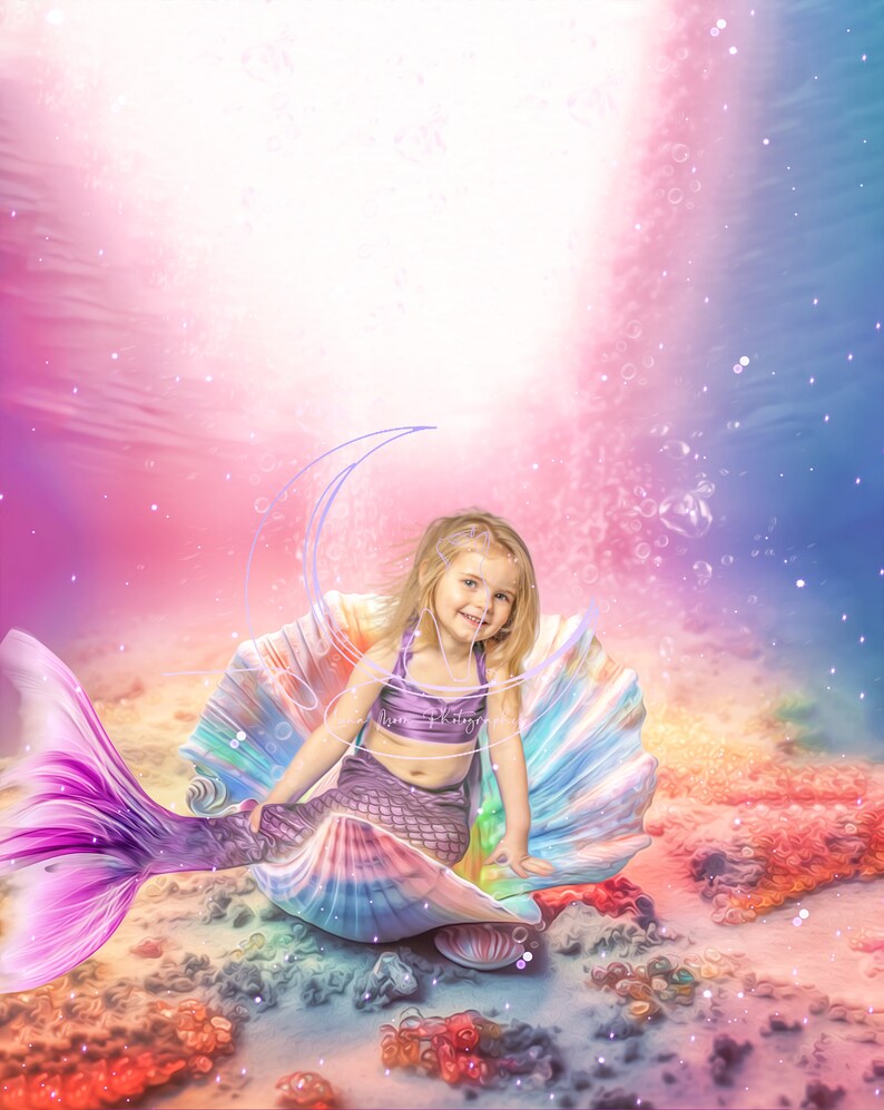 Mermaid Background Pastel Clamshell - Etsy