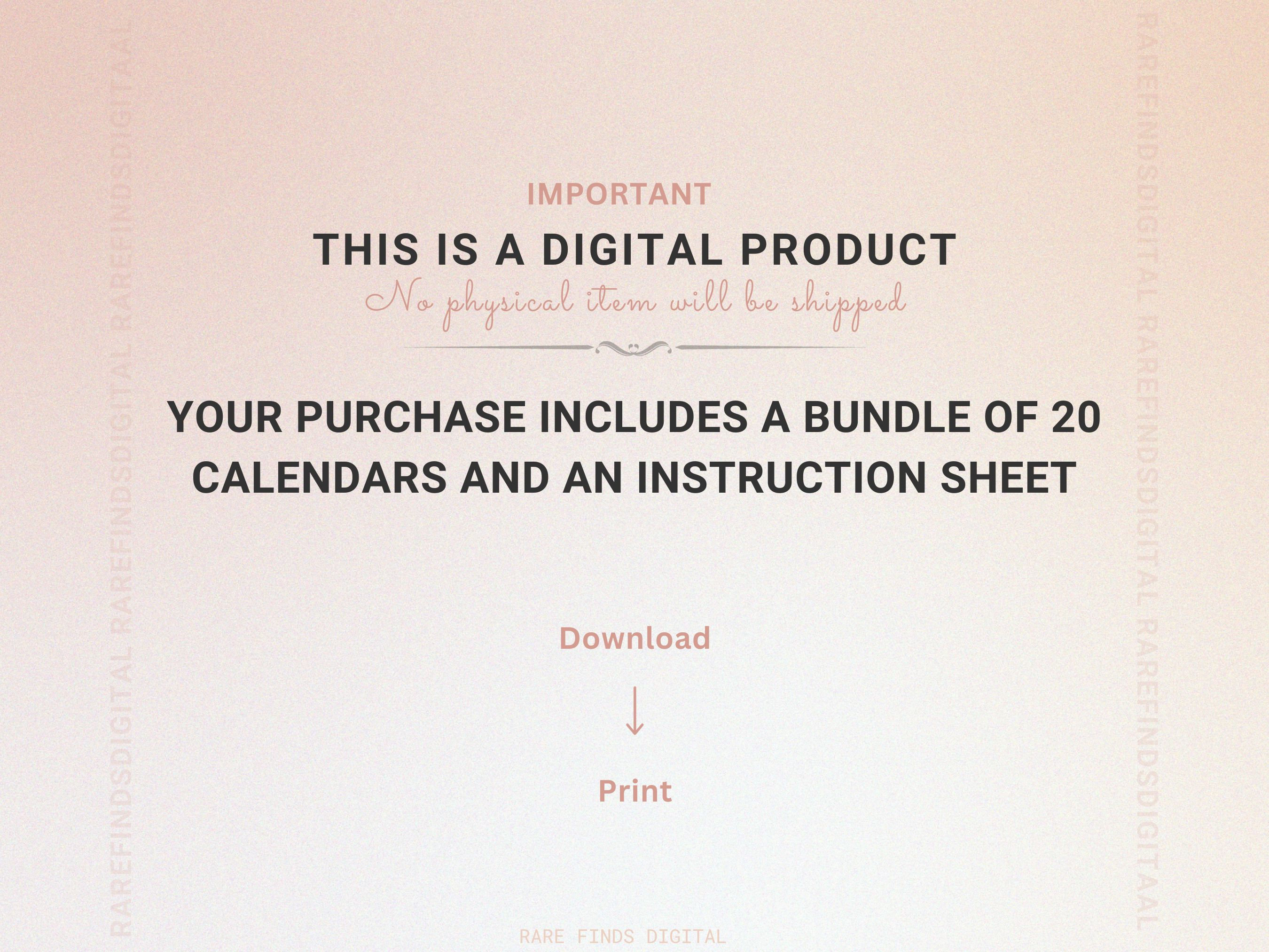 2024 Monthly Calendar Planner Bundle Landscape Sunday Start - Etsy
