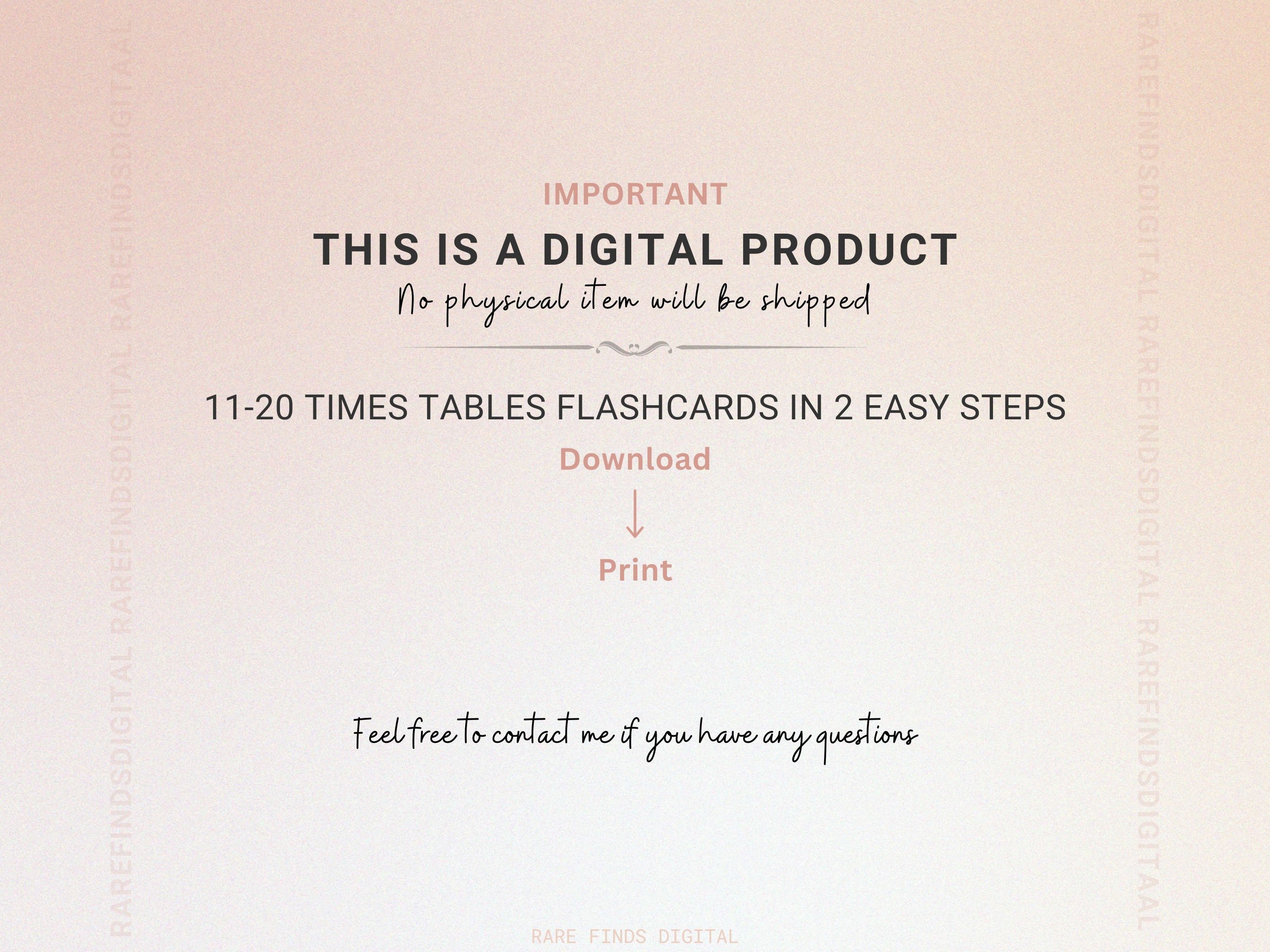 Printable Multiplication Table Flash Cards Educational Math - Etsy