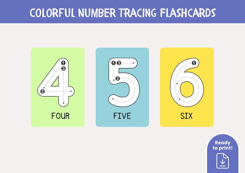 0-9 Numbers Flash Cards, Preschool Counting Cards, Count and Clip ...