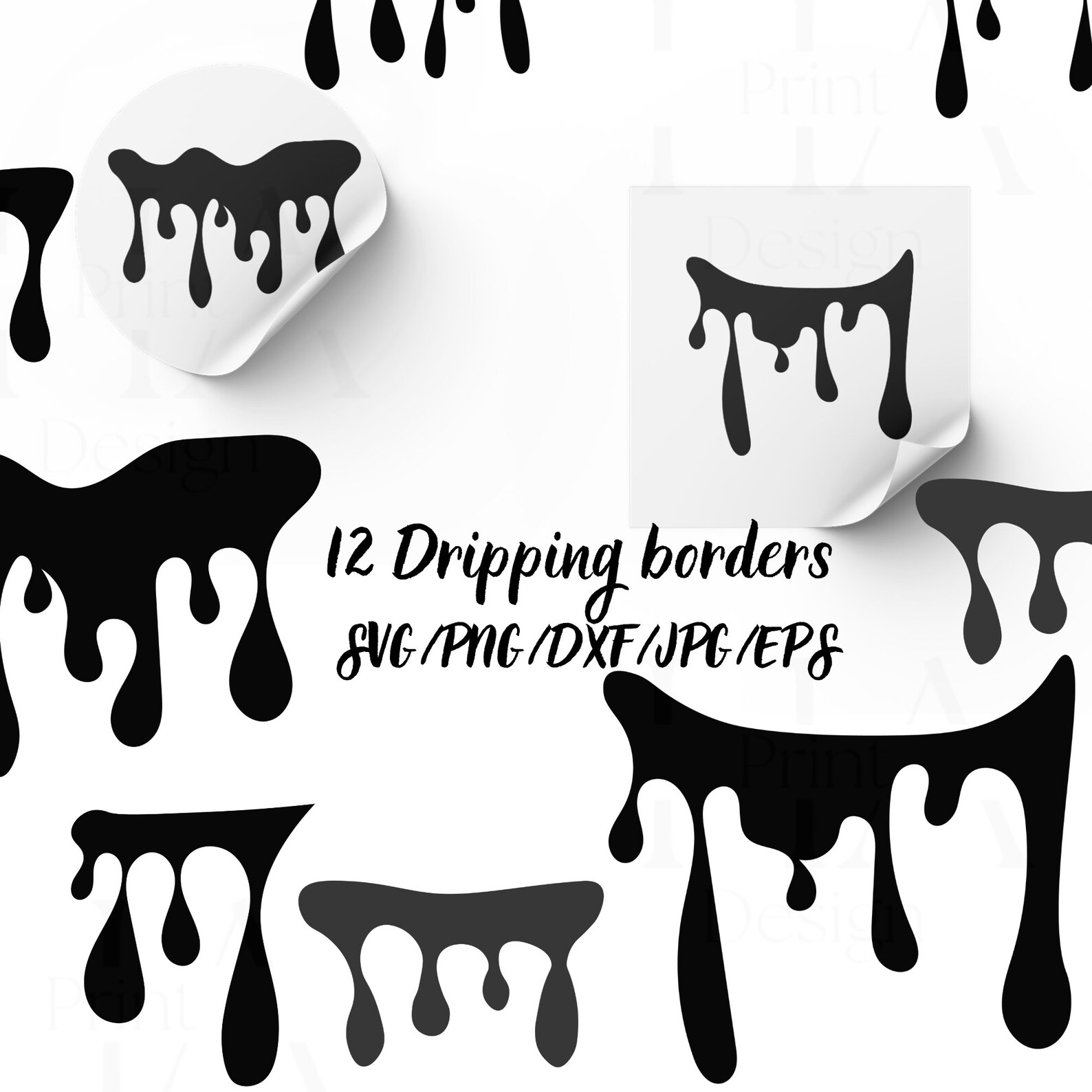 Liquid Ink Frames,modern Border Elements,halloween Border Svg,creative ...