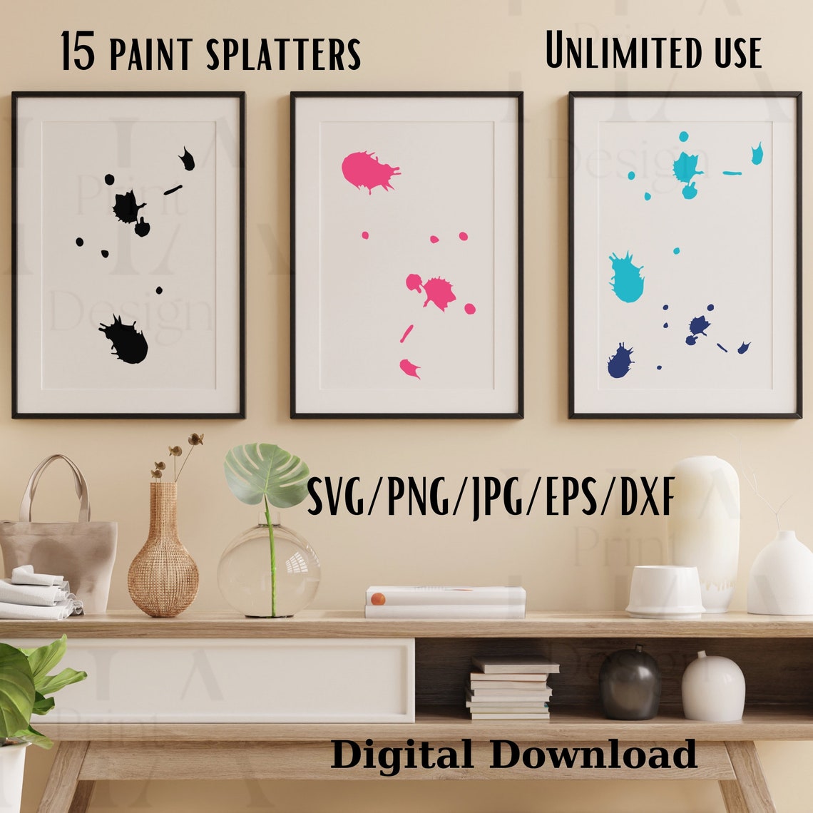 Set of 15 Paint Splatter Svg,colorful Paint Splatter,paint Spatter ...