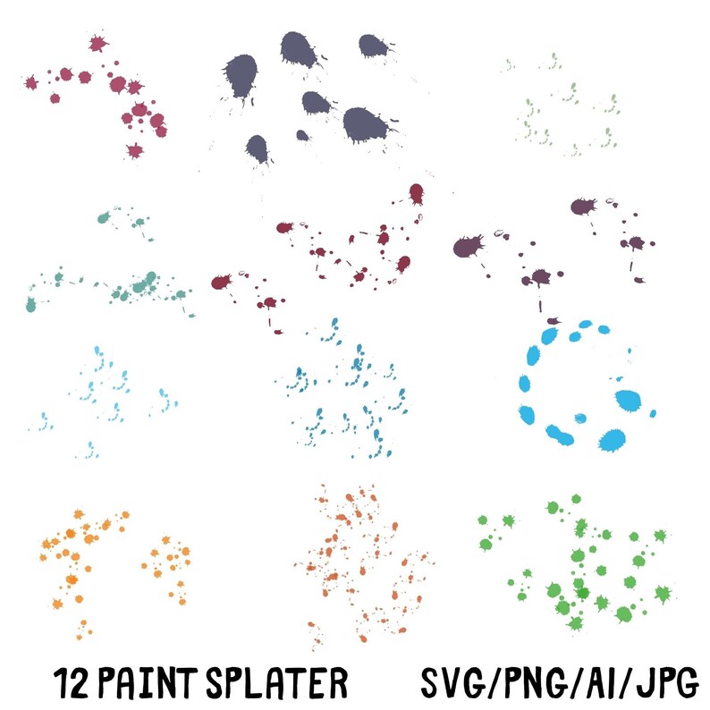 Unique Paint Splatter Design Filestransparent Background in - Etsy