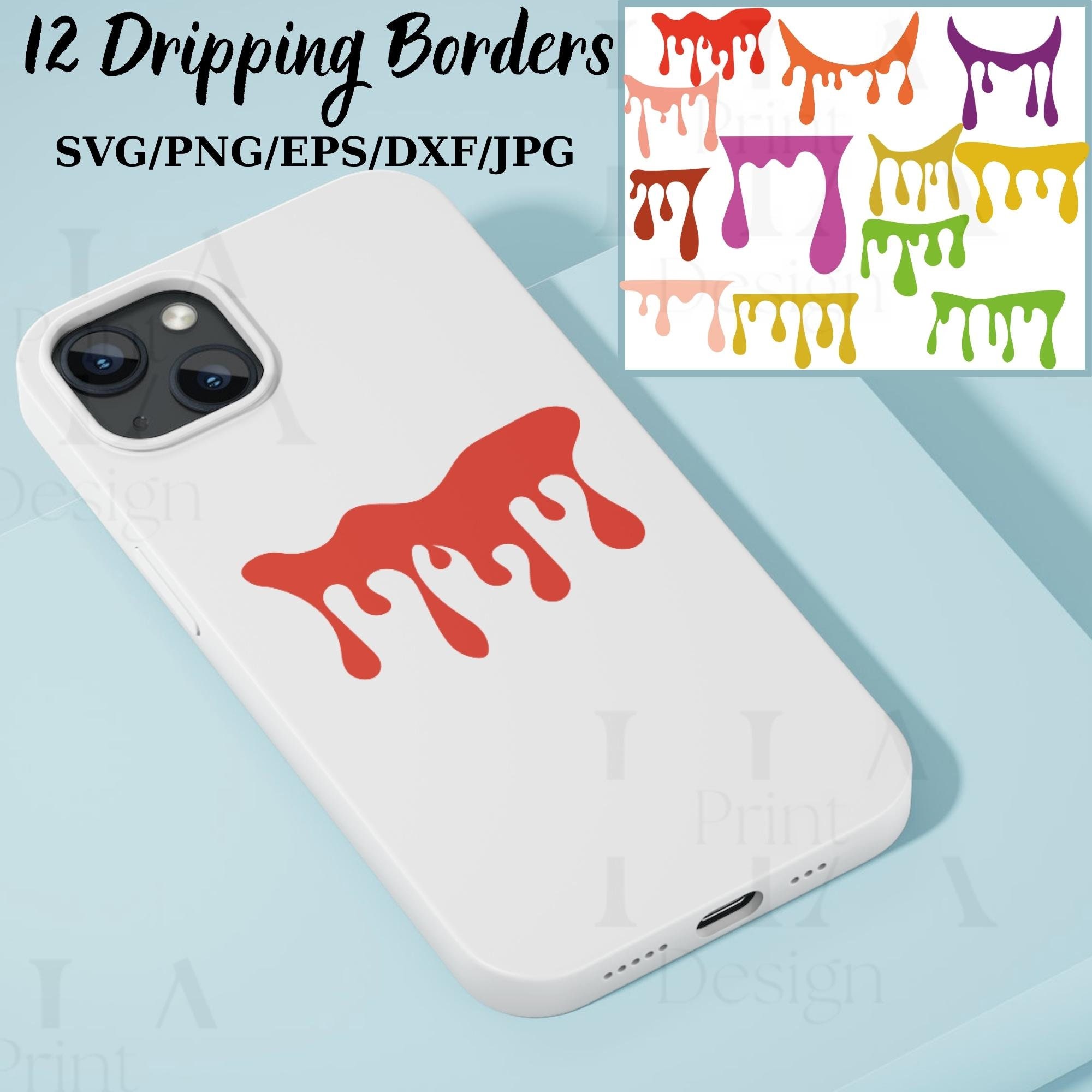 Unique Border Clip Art, Multicolored Liquid Borders, Funky Drip Border ...