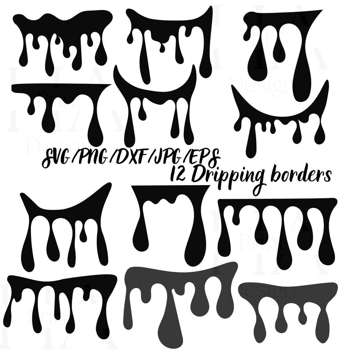 Liquid Ink Frames,modern Border Elements,halloween Border Svg,creative ...