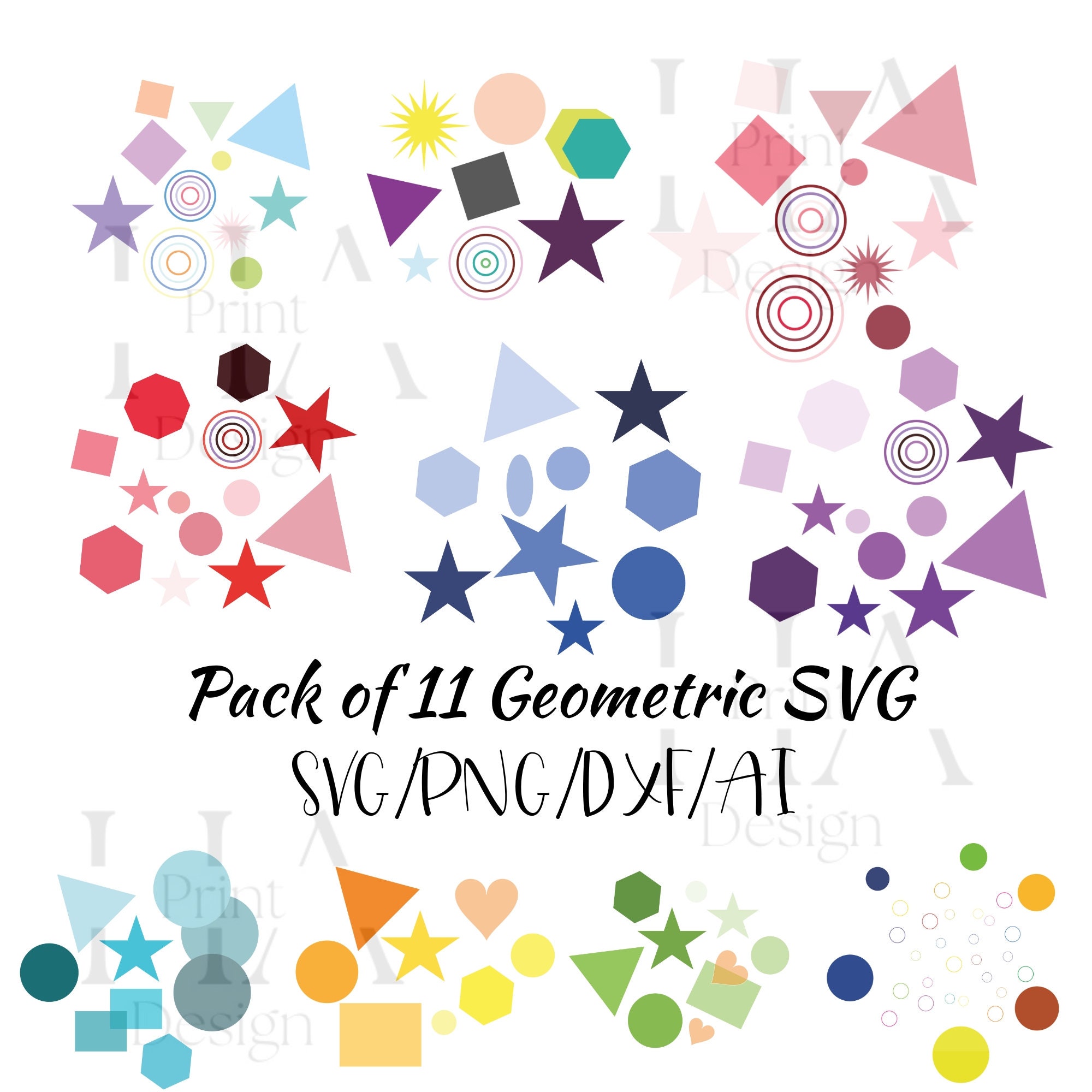 Geometric Shapes,svg File, Transparent PNG , Vector Illustration ,craft ...