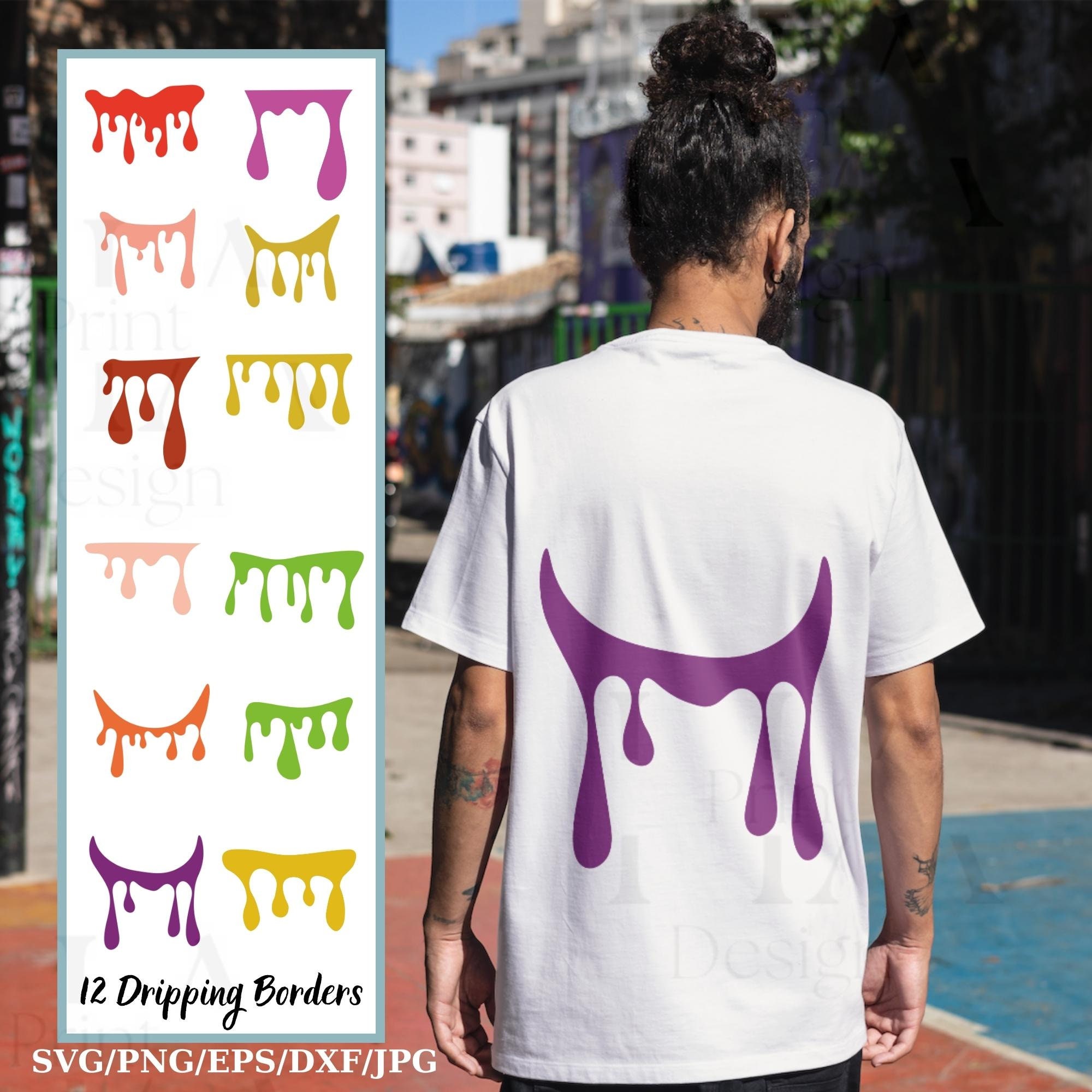 Unique Border Clip Art, Multicolored Liquid Borders, Funky Drip Border ...