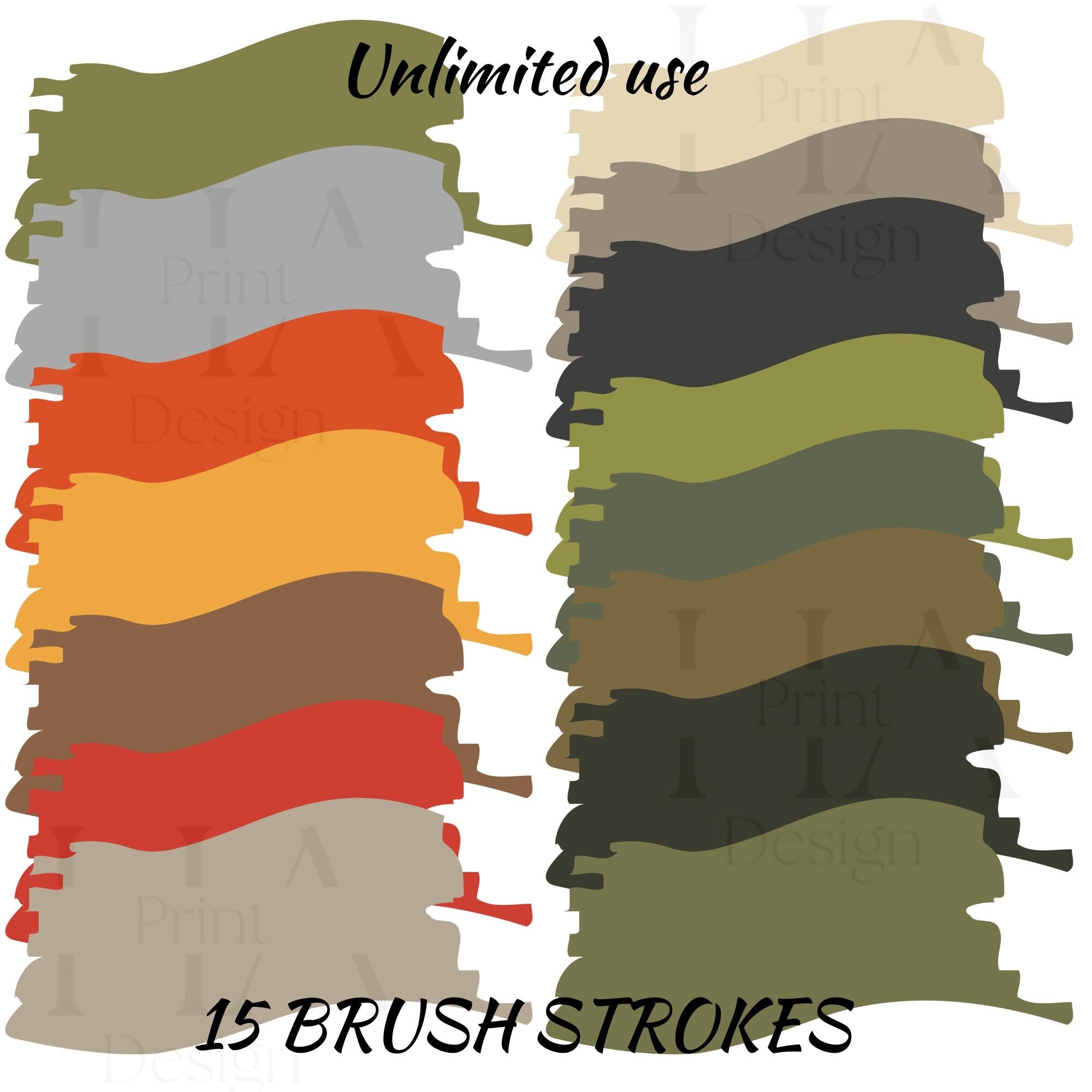 Set of 15 Abstract Brush,individual Elements, Hand Drawn Pen, Purple ...