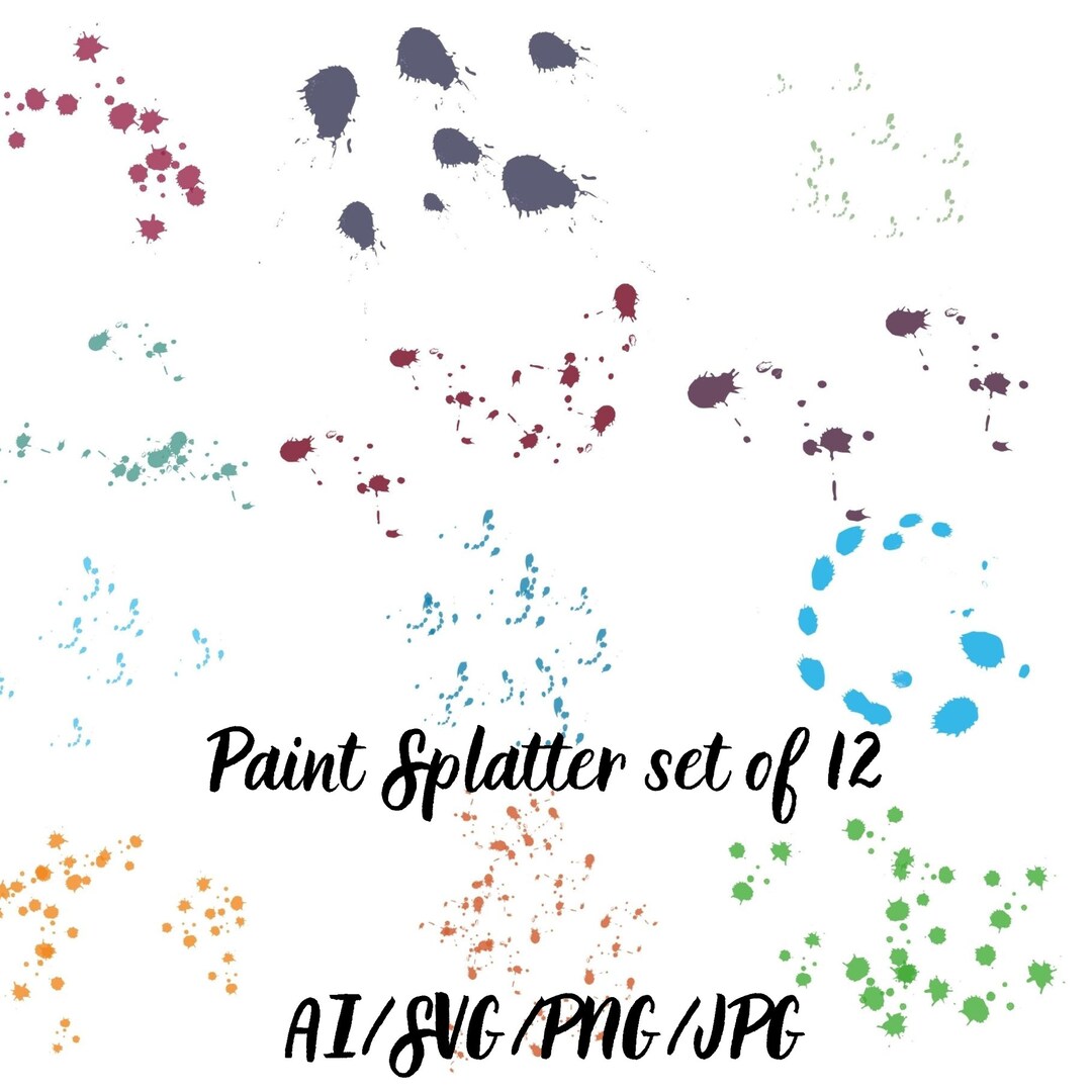 Unique Paint Splatter Design Files,transparent Background in PNG Files ...